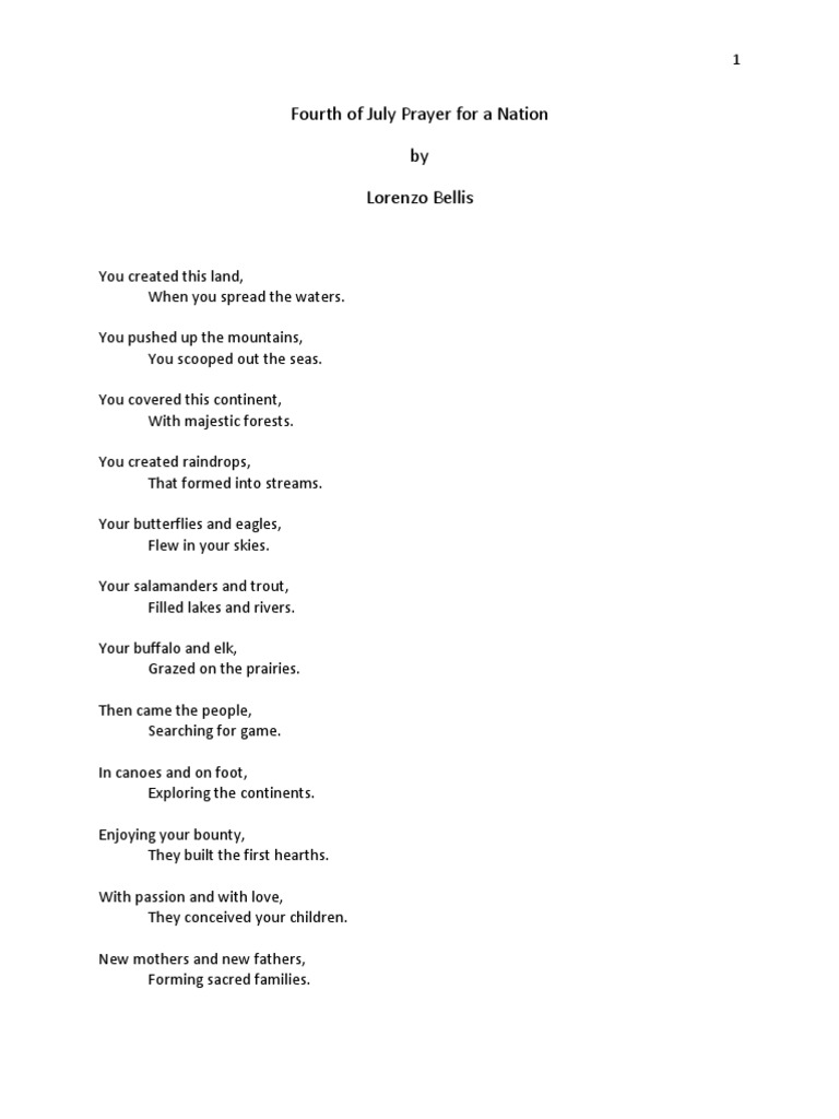 Fourth of July Prayer for America | PDF | Religion And Belief
