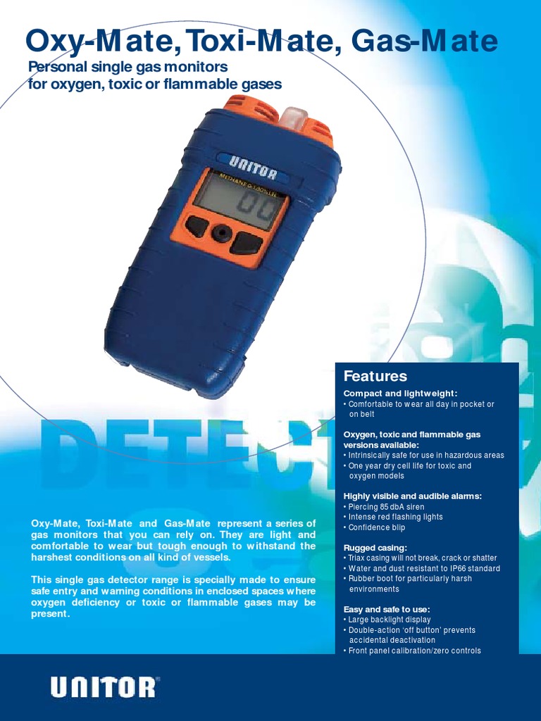 Gas Detection, Oxy, Toxi Mate | PDF | Gases | Chemistry