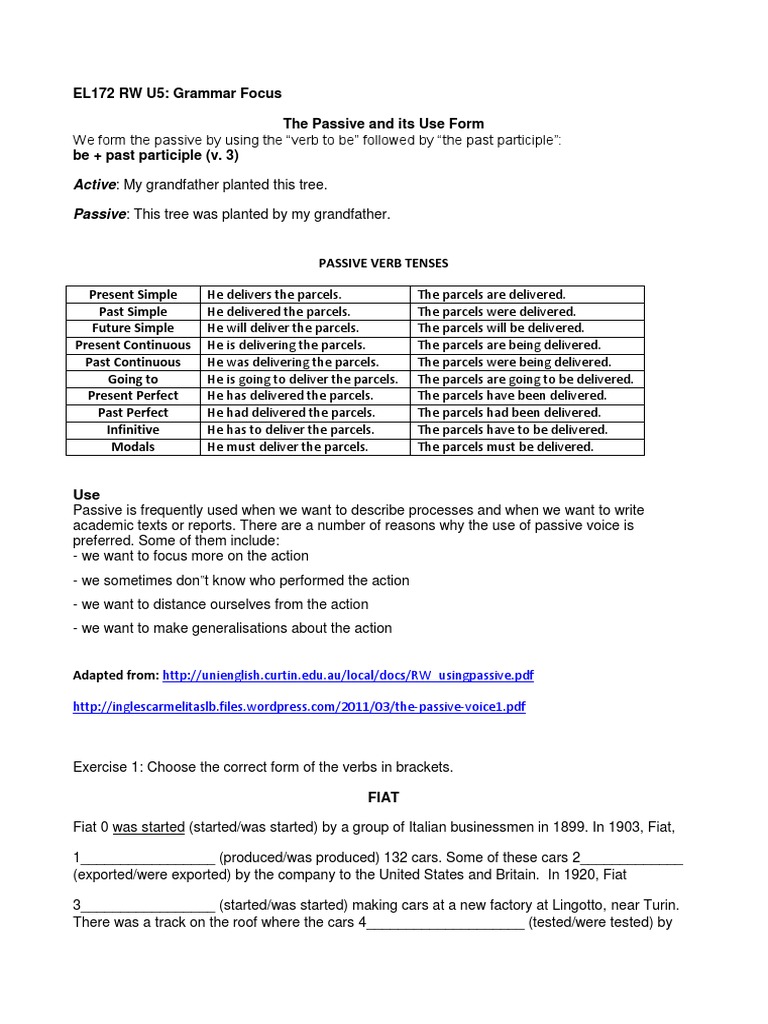 EL172 RW U5 Grammar Focus | PDF | Verb | Language Mechanics