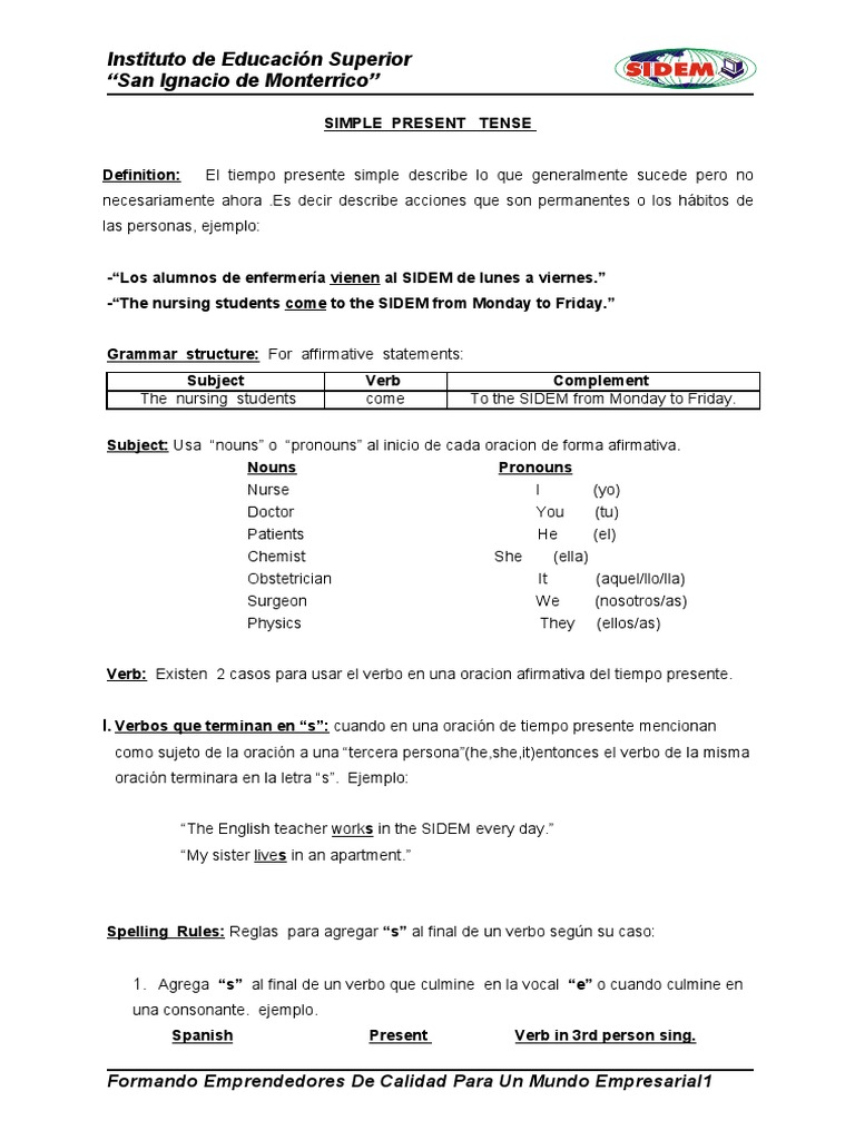 Separata Ingles I Comp PDF | PDF | Relaciones sintácticas | Unidades Semánticas