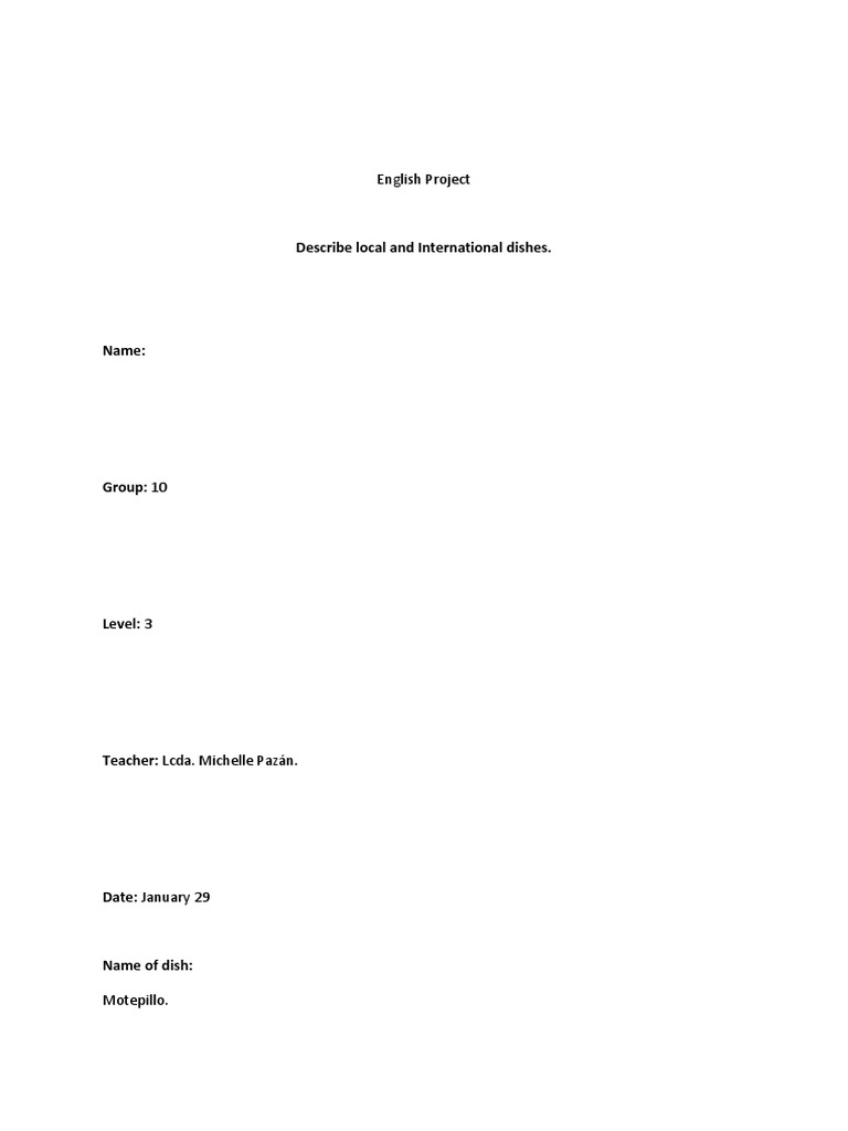 International Dish Descriptions | PDF | Cooking, Food & Wine | Wellness