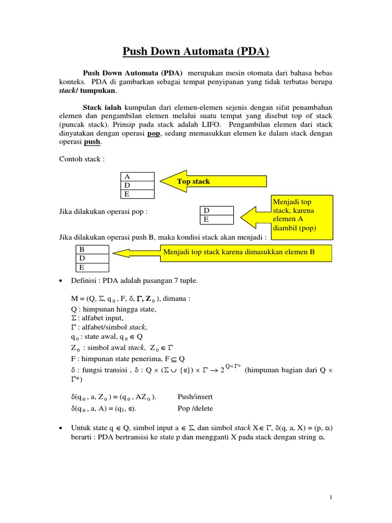 Push Down Automata | PDF