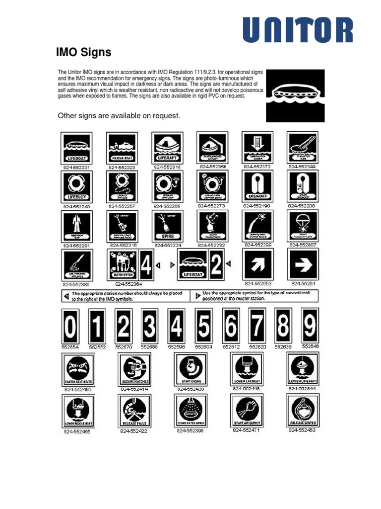 IMO Safety Signs Catalogue | PDF | Business