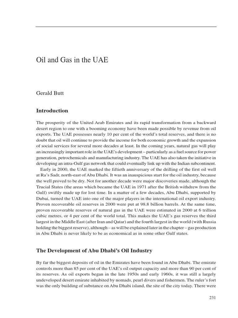 Uae Oil & Gas | PDF | United Arab Emirates | Natural Gas