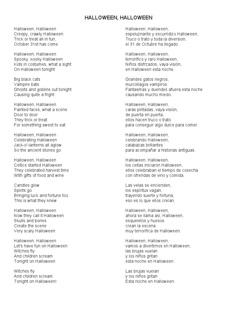 Halloween - Cancion para 5º PDF | PDF