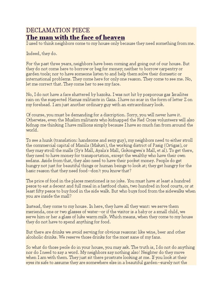 Declamation Piece | PDF