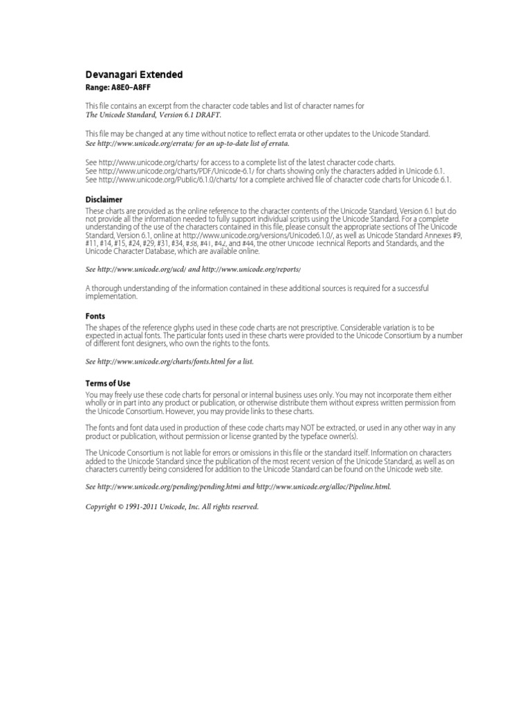Unicode Devanagari Ext | PDF