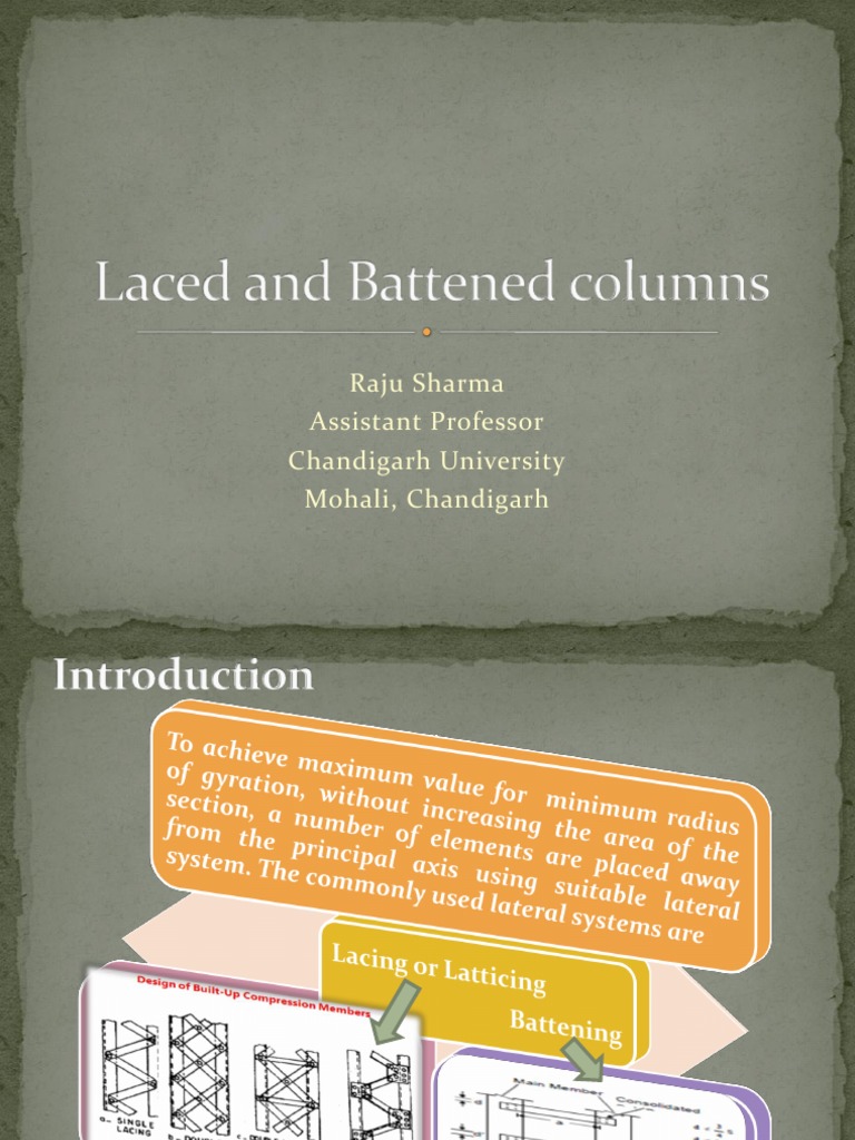 Laced and Battened Columns, Design of Steel Column | PDF | Column ...