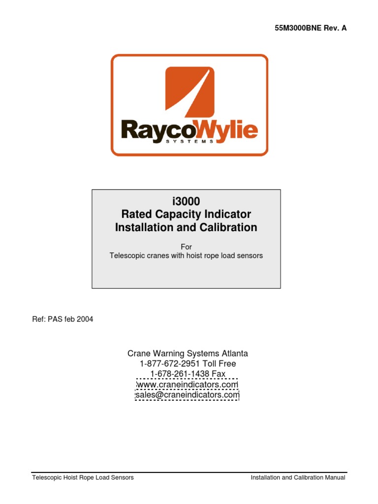 I3000 Hyd RCI Cal PDF | PDF | Crane (Machine) | Amplifier