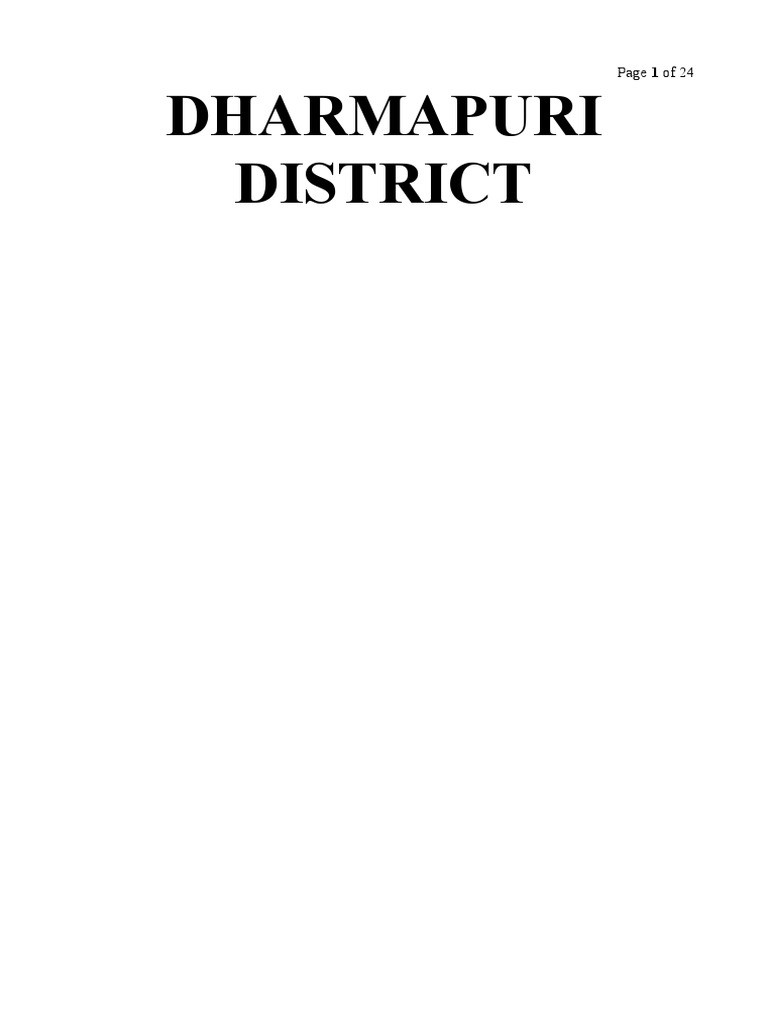 Dharmapuri District Maps | PDF