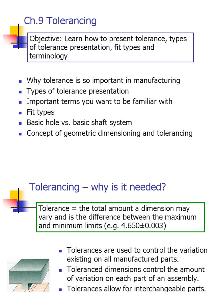 Tolerancing Fundamentals for Manufacturing Parts | PDF | Engineering ...