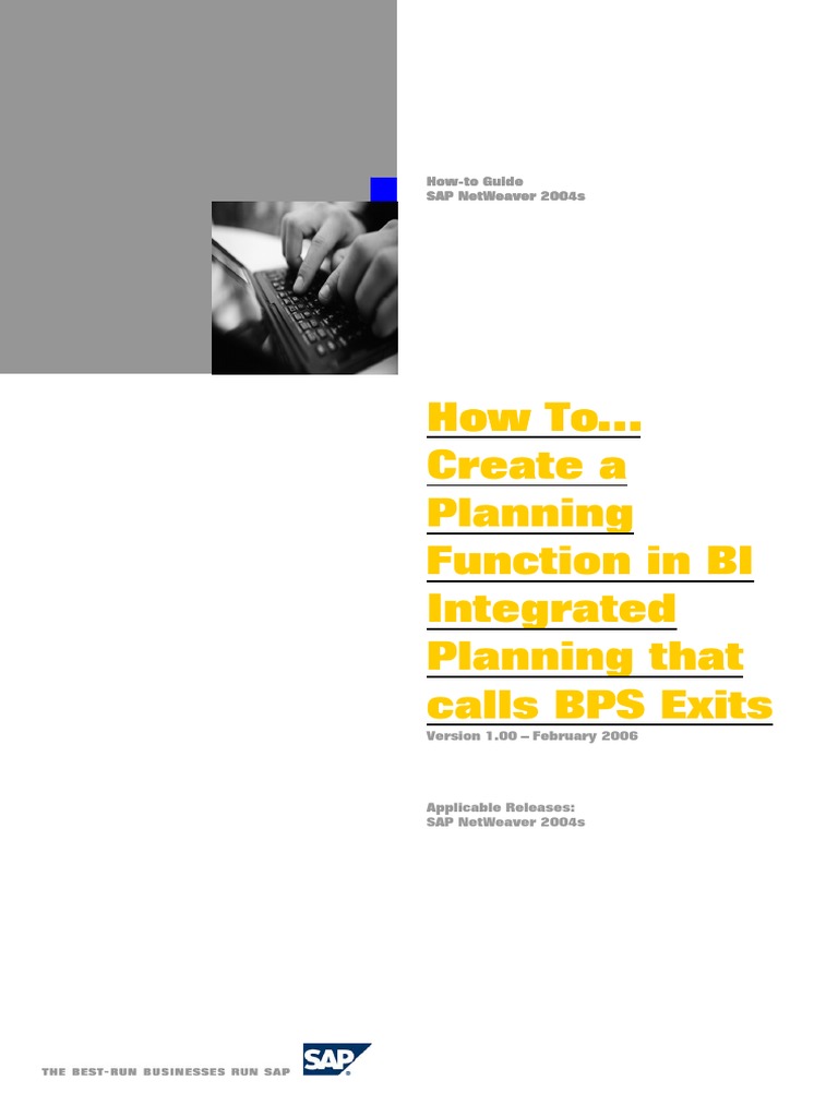 How Toà Create A Planning Function in BI Integrated Planning That Calls ...