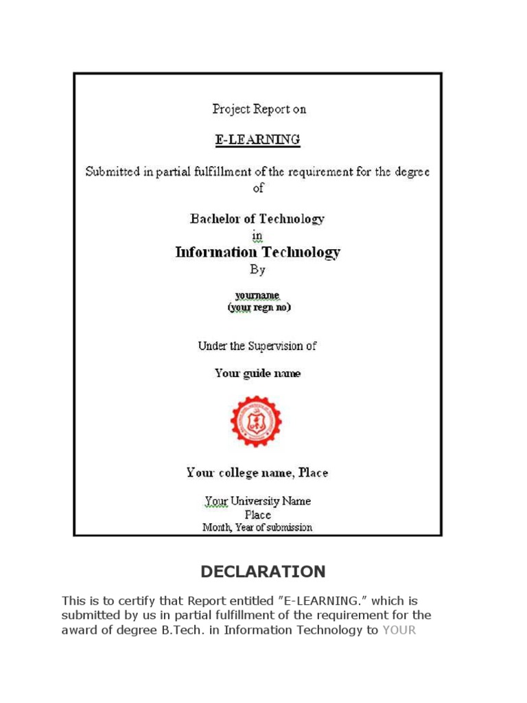 ELearning Project Report | PDF | Feasibility Study | Educational Technology