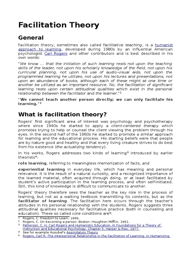 Facilitation Theory Pdf Empathy Learning