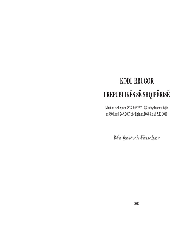 Kodi Rrugor-2012 PDF | PDF