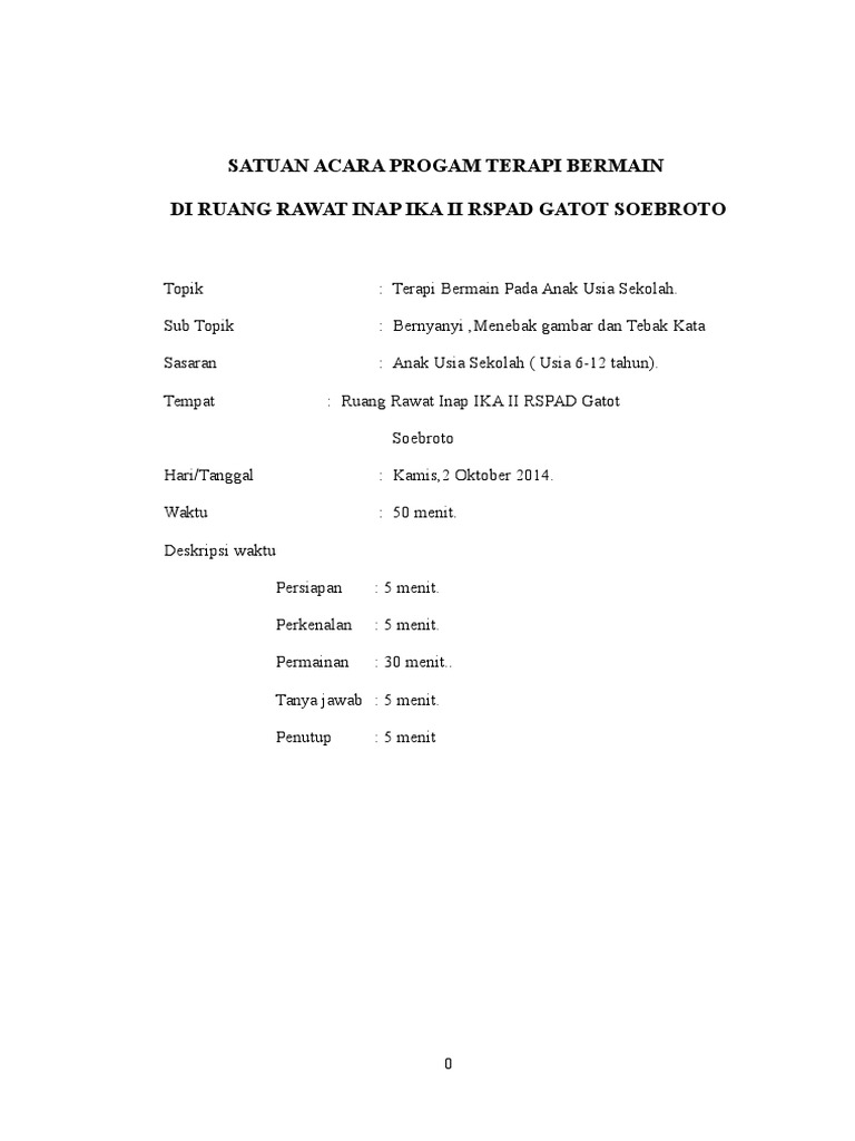 SAP Terapi Bermain | PDF