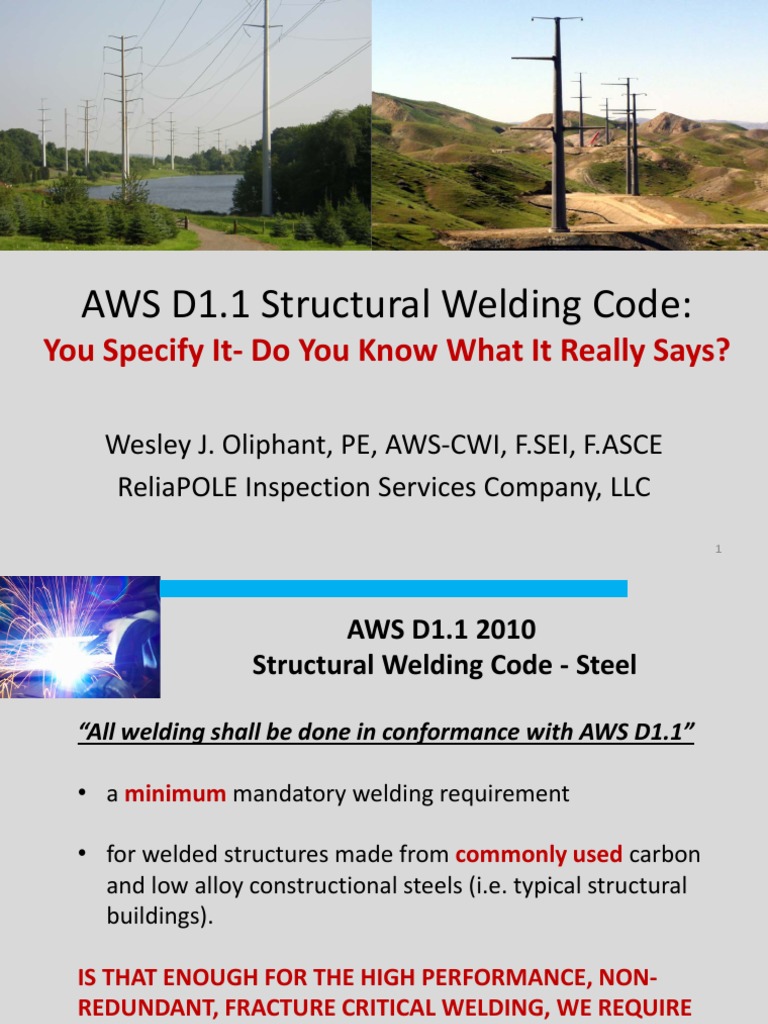 Welding Panel-AWS D1.1 Structural Welding Code-Wes Oliphant | Welding ...