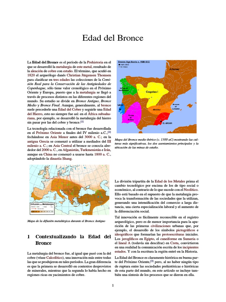Características de la Edad del Bronce | PDF | Edad de Bronce | 2do ...