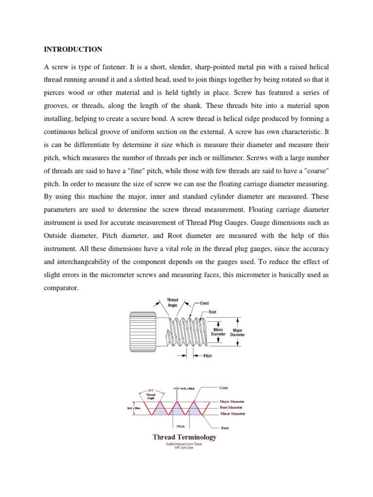 Introduction Metrology Lab Report | PDF | Screw | Metalworking