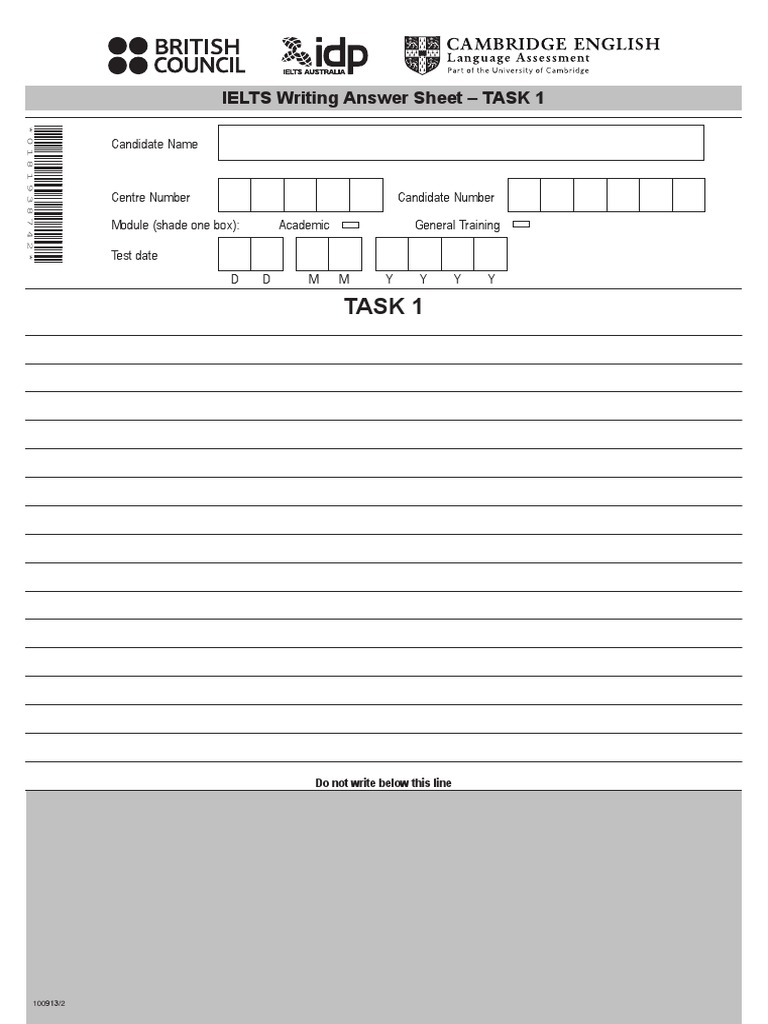 New IELTS Writing Answer Sheet PDF International English Language