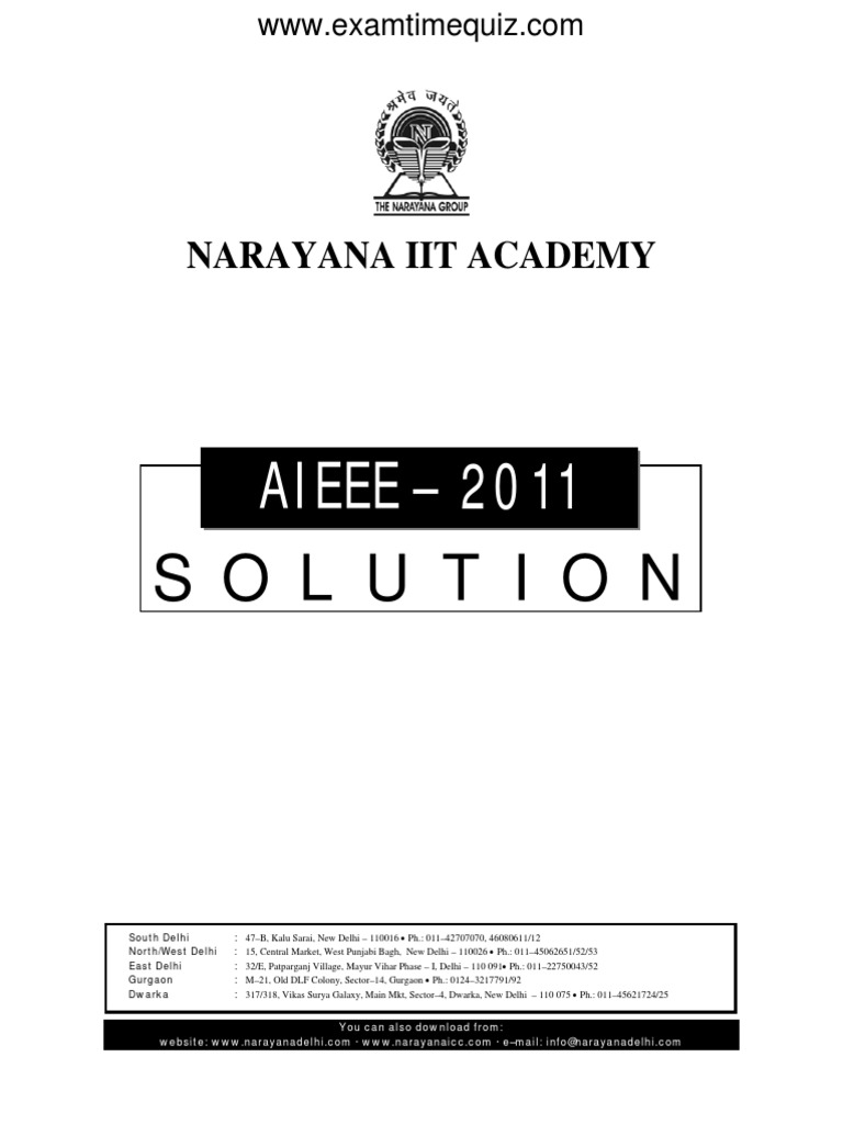 Aieee Papercode 2011 | PDF | Photoelectric Effect | Chlorine