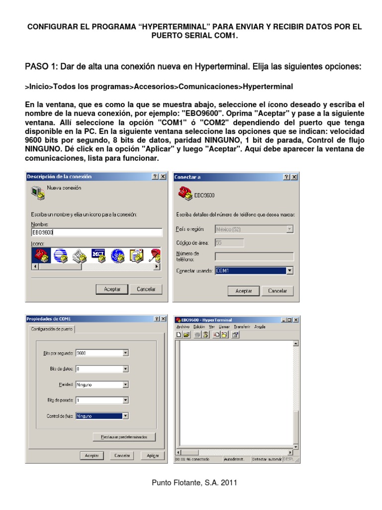 Configurar Hyperterminal PDF | PDF | Ventana (informática) | Point and Click