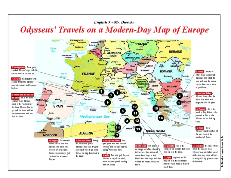 Odysseus Travel Map With Red LablesScrnCptr | PDF | Odysseus ...