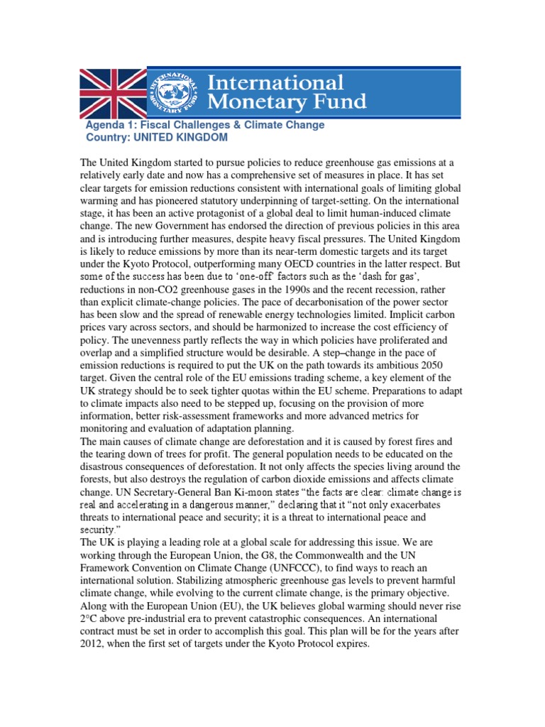 BANMUN 2014, IMF Position Paper of UK | PDF | United Nations Framework ...