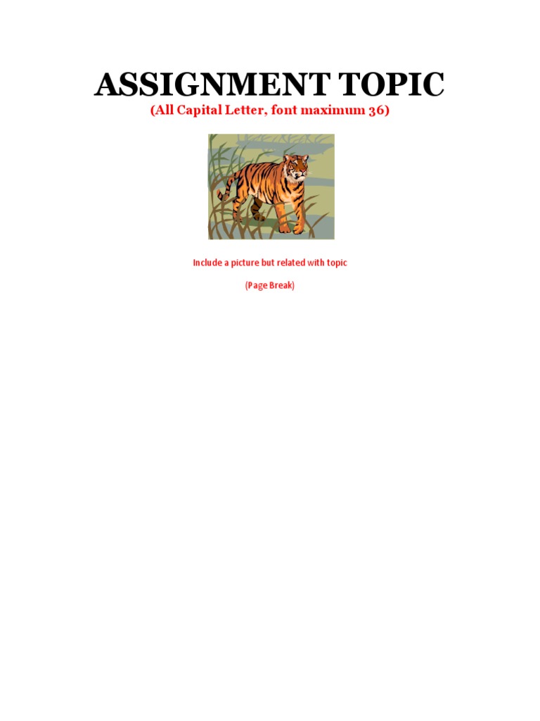 Assignment Topic: (All Capital Letter, Font Maximum 36) | PDF | Art