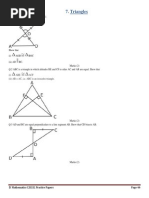 Class 9 CBSE Triangles Sample Paper | PDF
