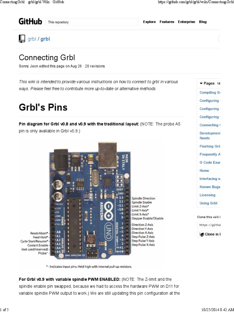 Connecting GRBL Hardware GRBL Wiki GitHub | PDF | Switch | Arduino