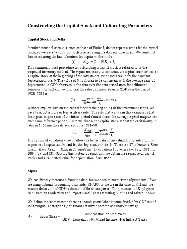 Capital Stock Construction Method | PDF | Gross Domestic Product ...