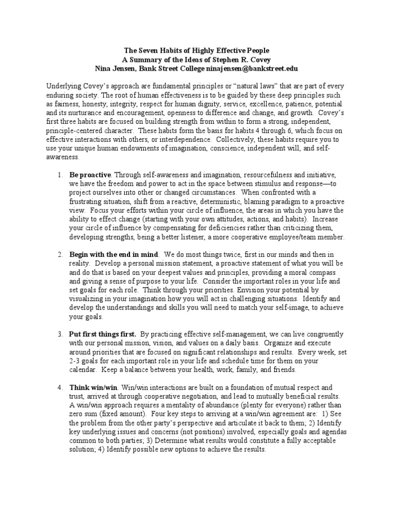 The 7 Habits of Highly Effective People | PDF | Empathy | Behavioural Sciences