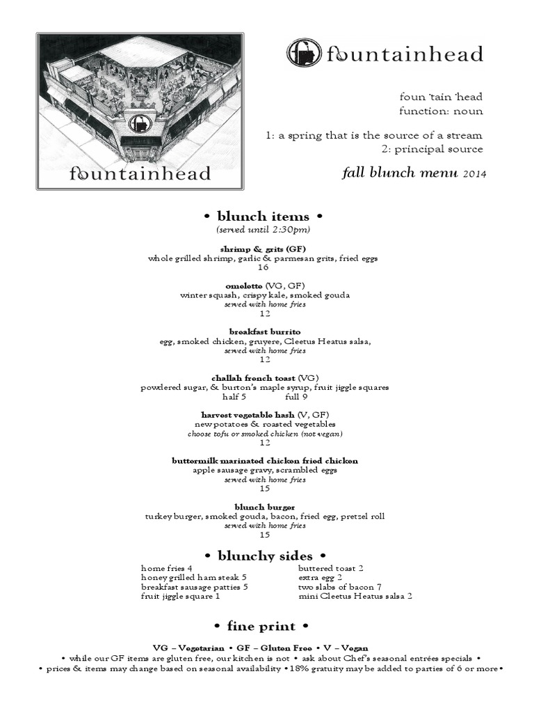 Blunch Menu 10.20.14 | Hamburgers | Bacon