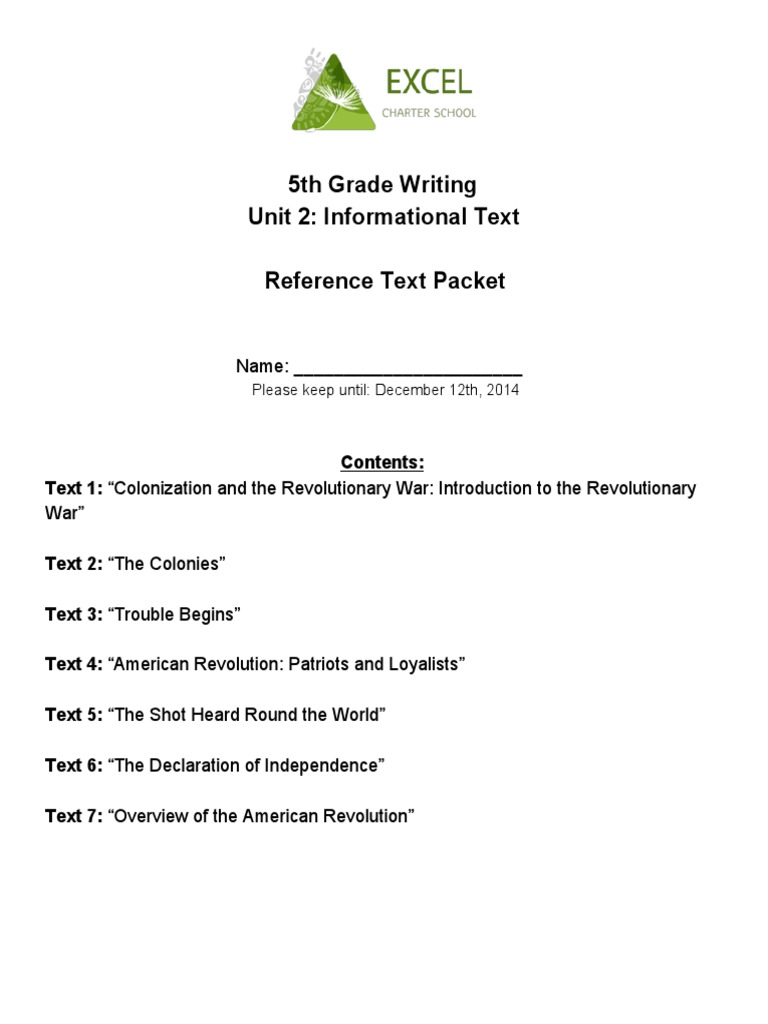 Informational Text Packet - American Revolution - Complete Packet | PDF ...