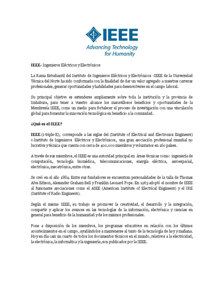 Informacion Ieee PDF | PDF | Instituto de Ingenieros Eléctricos y ...