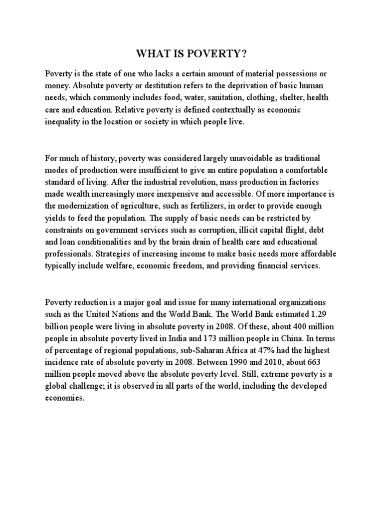 What Is Poverty? | PDF | Poverty Threshold | Extreme Poverty