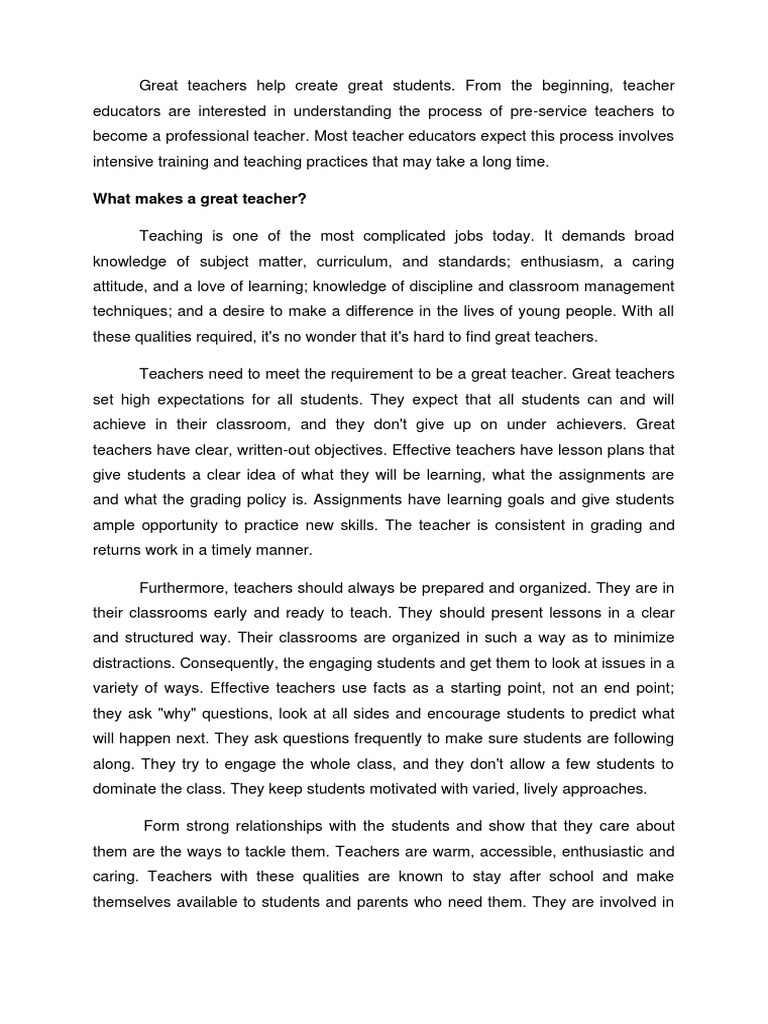 What Makes A Great Teacher? | PDF | Mentorship | Teachers