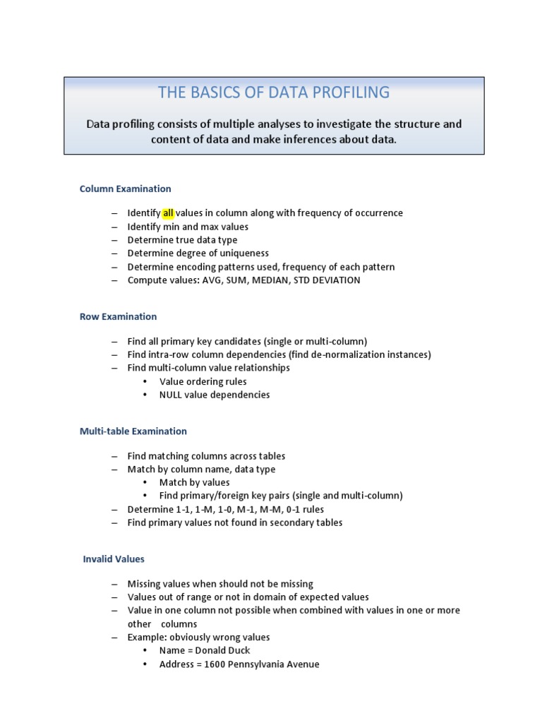 Basic Data Profiling | PDF | Offender Profiling | Data