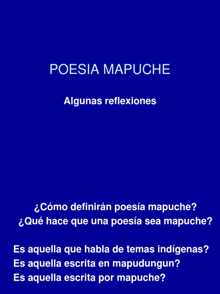 Poesía Mapuche: Diversidad y Evolución | PDF | Poesía | Gente indígena
