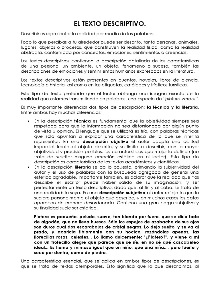 El Texto Descriptivo | PDF | Ventrículo (corazón) | Corazón