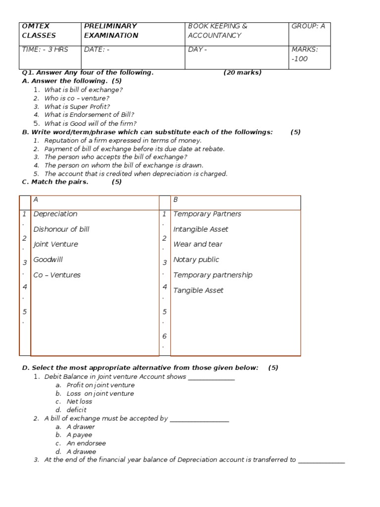 Weekly Test of Accounts | PDF