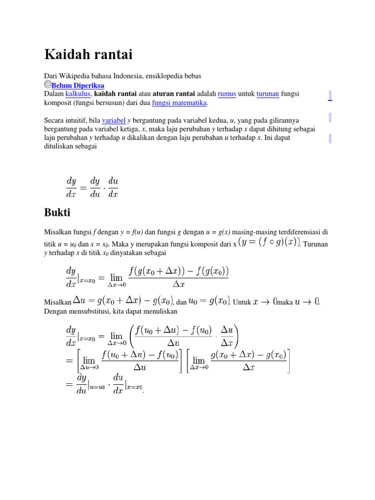 Kaidah Rantai | PDF | Sains & Matematika | Komputer