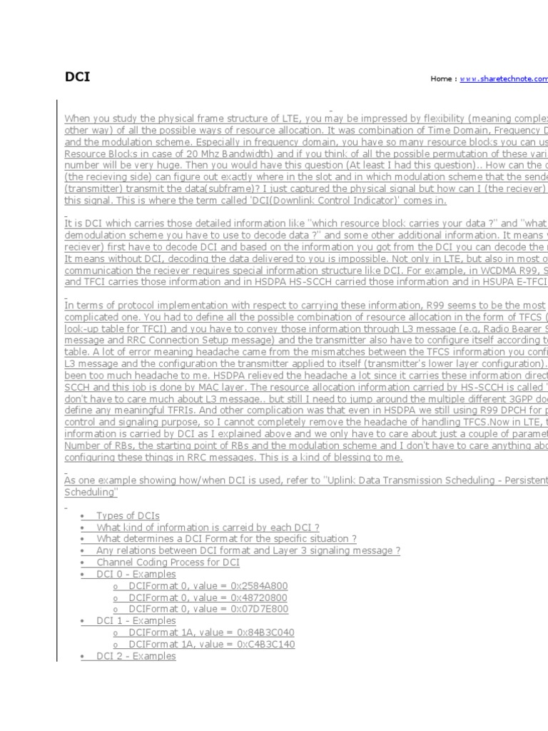 Lte Dci | PDF | High Speed Packet Access | Telecommunications