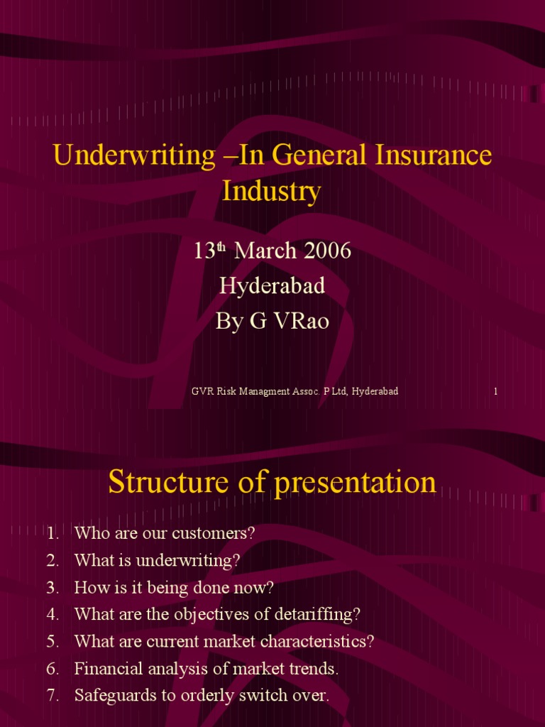 Underwriting - in General Insurance Industry | Download Free PDF ...