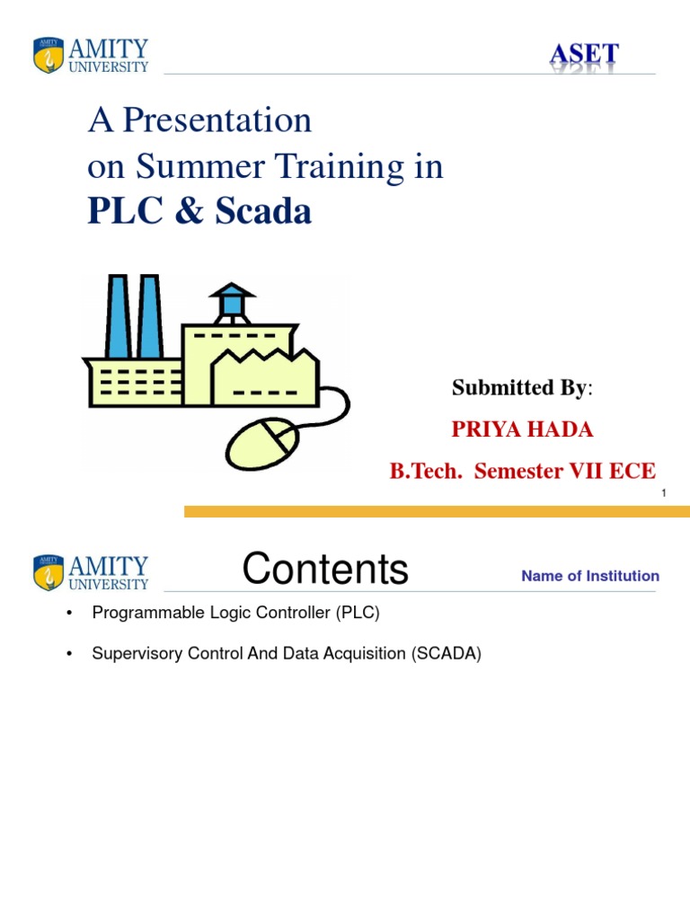 A Presentation On Summer Training In: PLC & Scada | PDF | Programmable Logic Controller | Scada