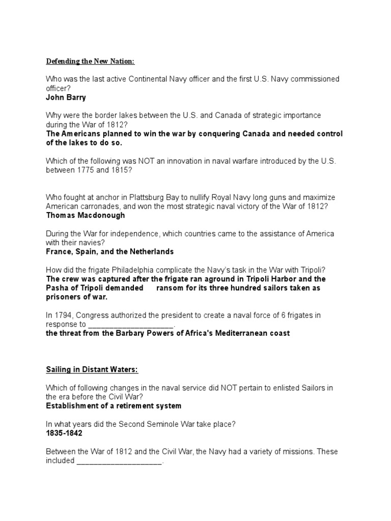 U.S. Naval History: Key Events & Figures | PDF | United States Navy ...