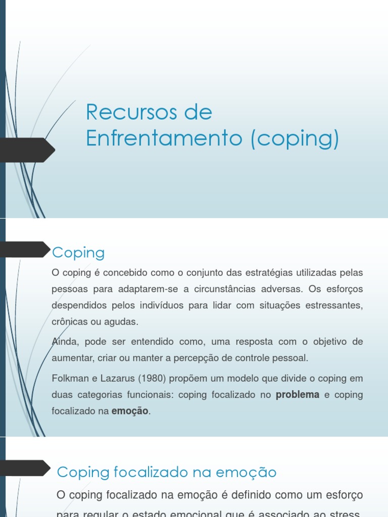 Estratégias de Coping | PDF | Mecanismos de enfrentamento (Psicologia ...