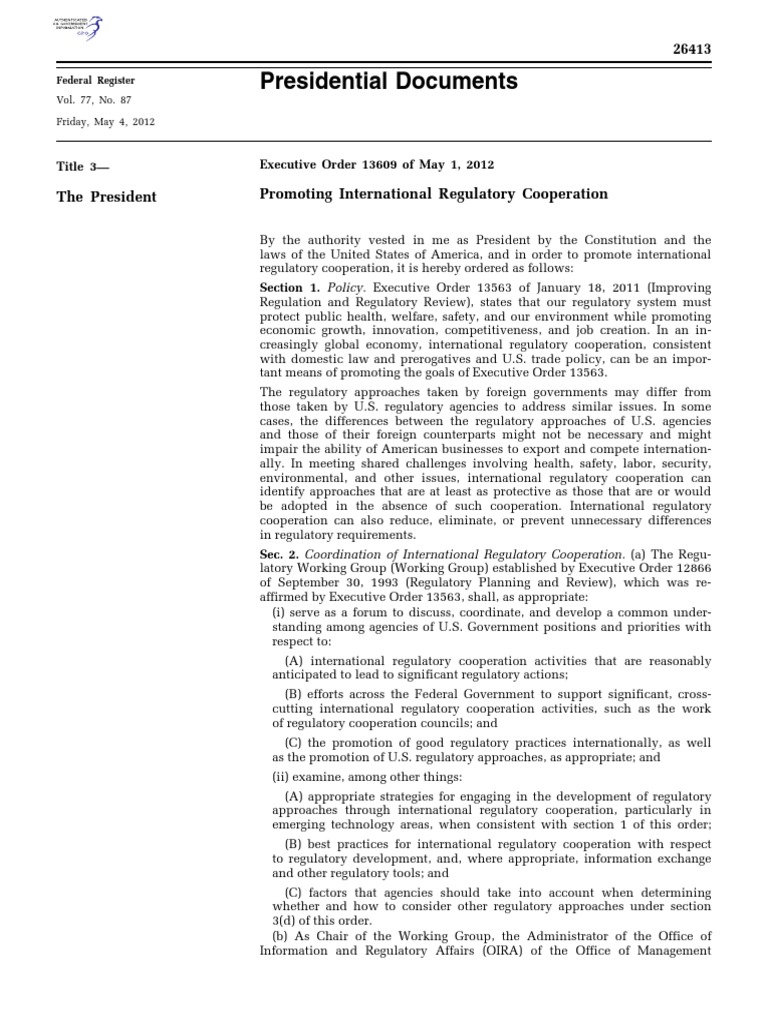 Presidential Documents: The President Promoting International ...