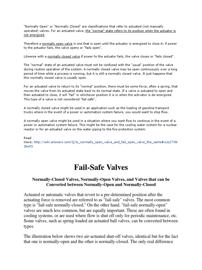 Normally Open Normally Close Pdf Valve Hydraulic Engineering